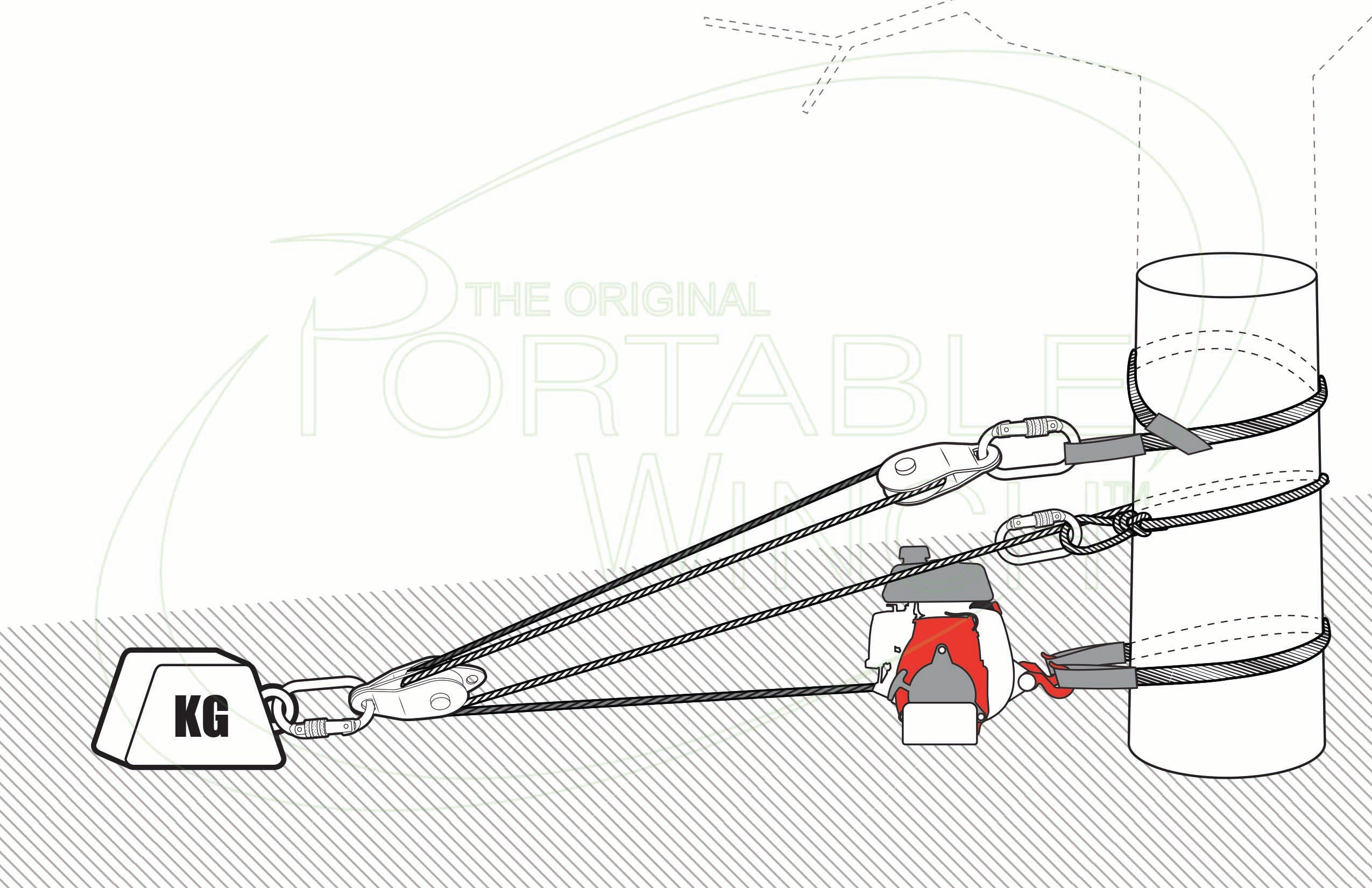 Mechanical Advantage Diagram - Pulling x4 – Portable Winch Industrial USA
